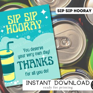 Sip Sip Hooray You Deserve Your Very Own Day Drink Tag | Etsy