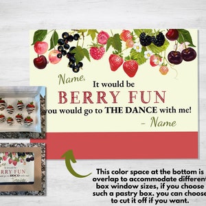 Editable School Dance Proposal - BERRY FUN, Dance or Date Custom ...