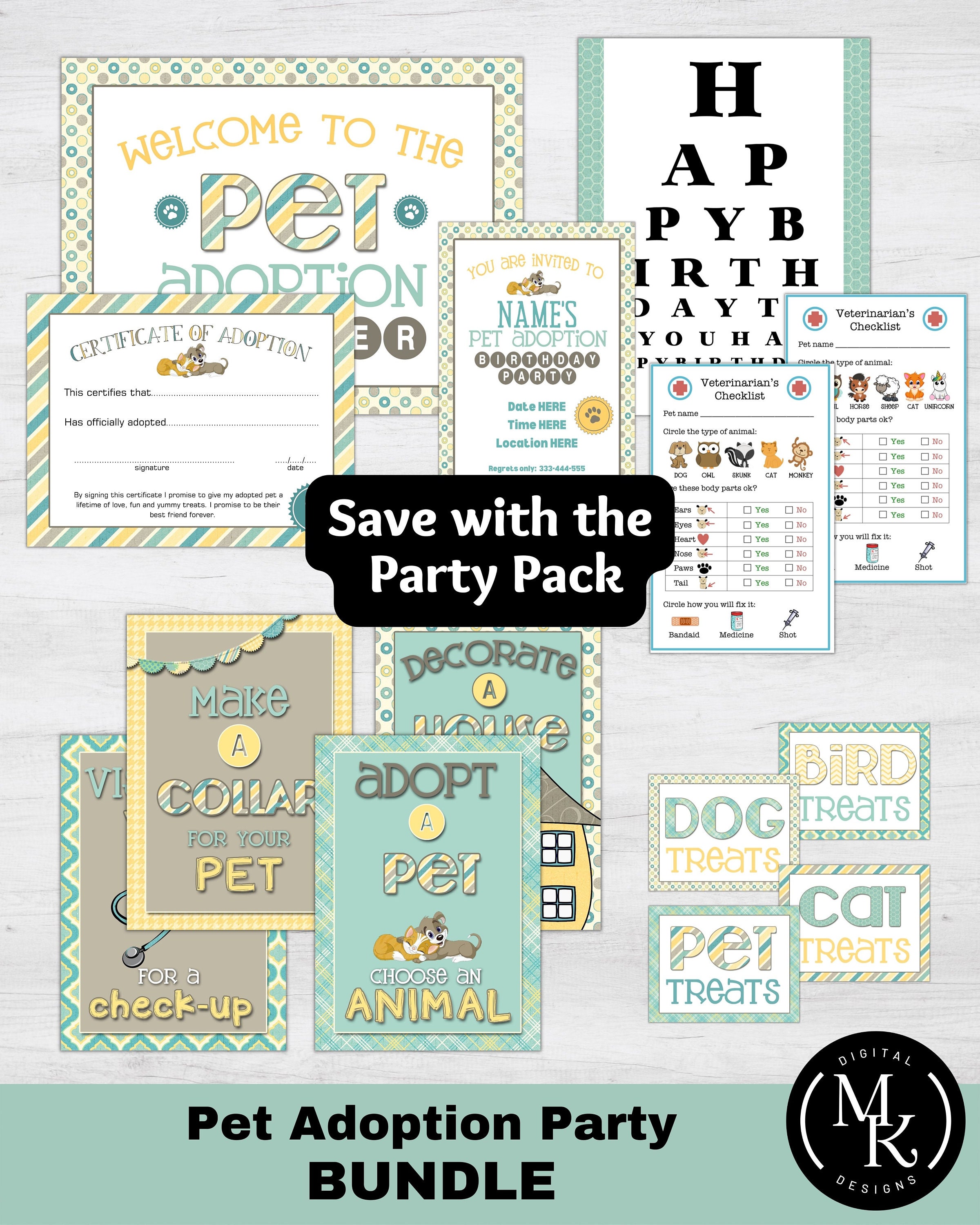 Editable Pet Adoption Party Invitation Canva Template Edit - Etsy