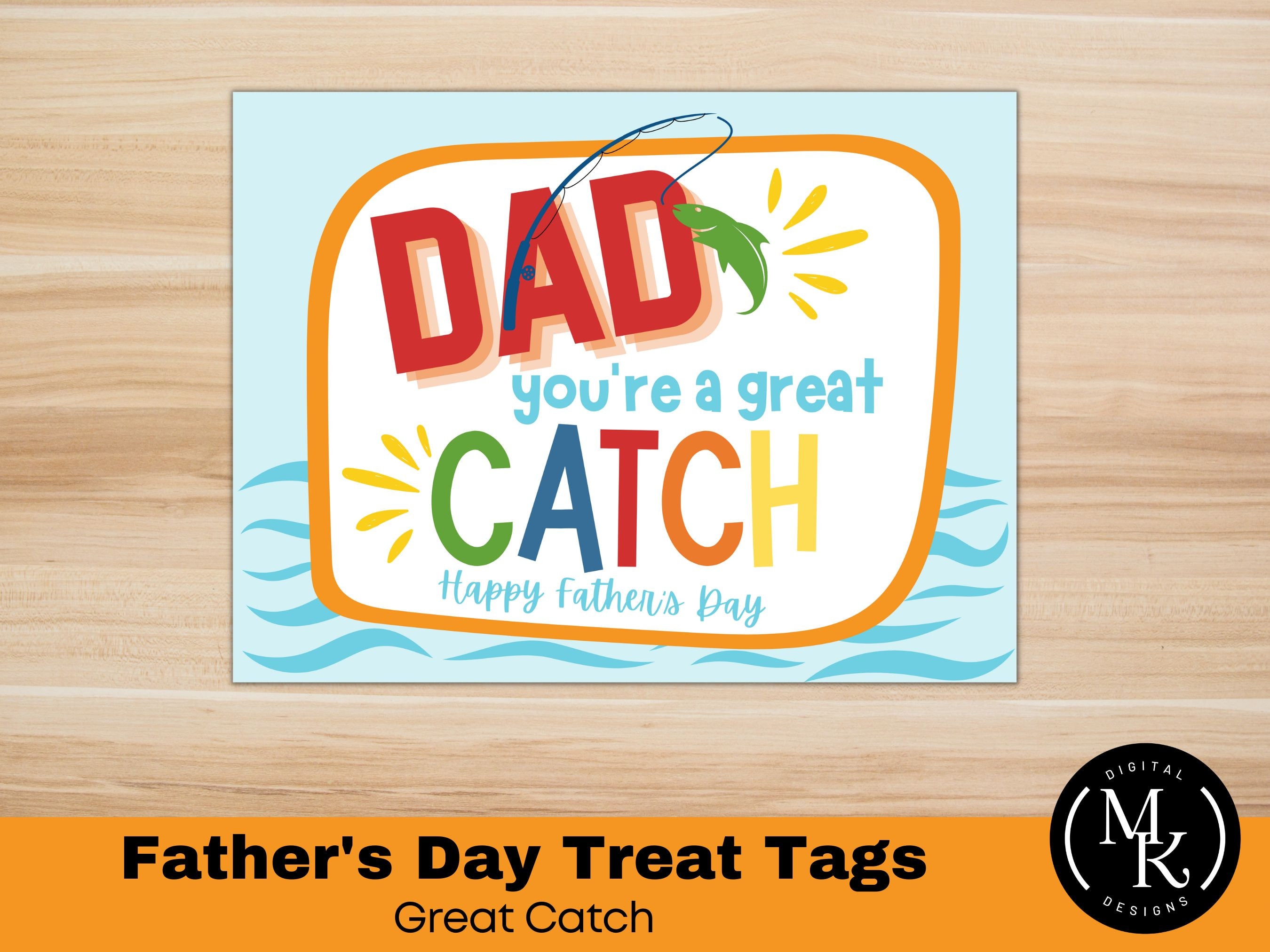 Father's Day Card – Dad Great Catch Gift Tag (printable) - Etsy