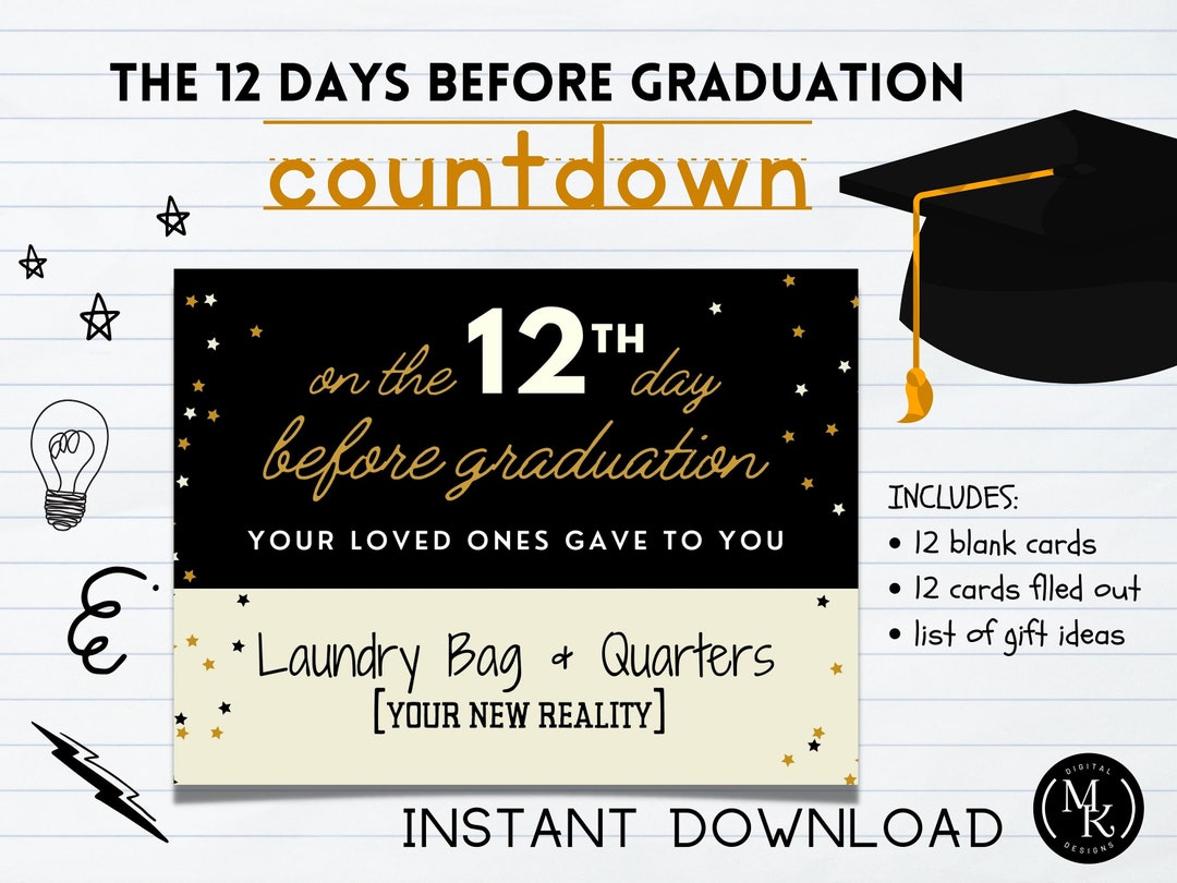 12 Days Before Graduation Countdown, Graduation Gifts, Graduation ...