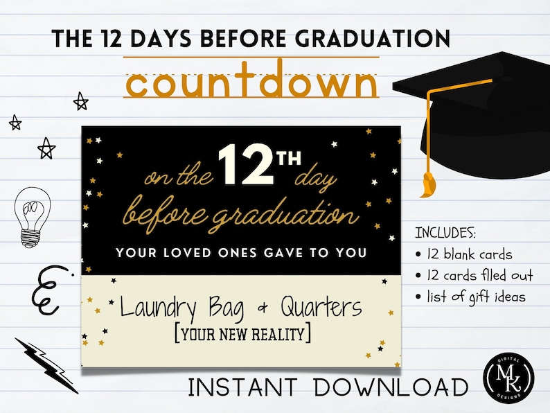 12 Days Before Graduation Countdown Graduation Gifts - Etsy