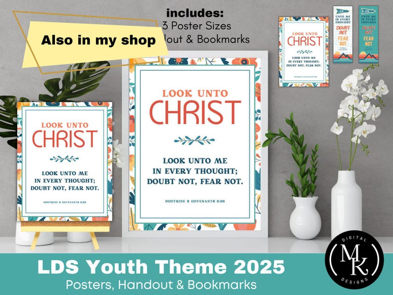 Look Unto Christ, 2025 LDS Youth Theme, Waterproof Vinyl Sticker ...