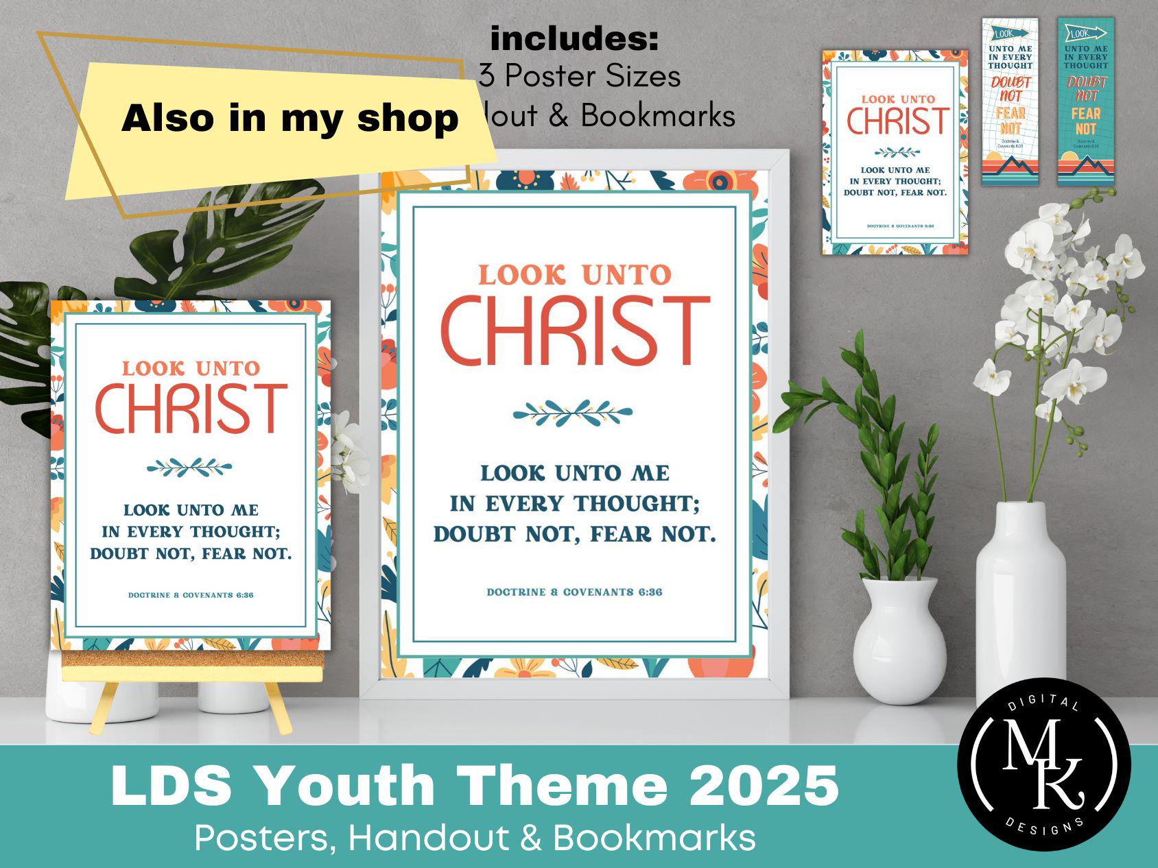 Look Unto Christ, 2025 LDS Youth Theme, Waterproof Vinyl Sticker ...