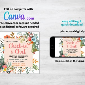 Ministering Interview Invitation, Relief Society Check-in & Chat Invite ...