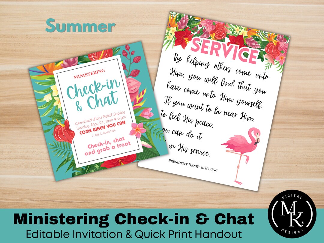 Ministering Interview Invitation and Handout- Summer, Tropical- LDS ...