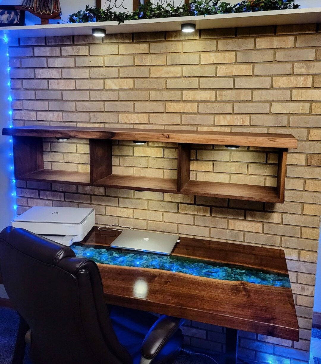 Custom Made to Order Live Edge Walnut Shelf Live Edge Mantle Live Edge ...