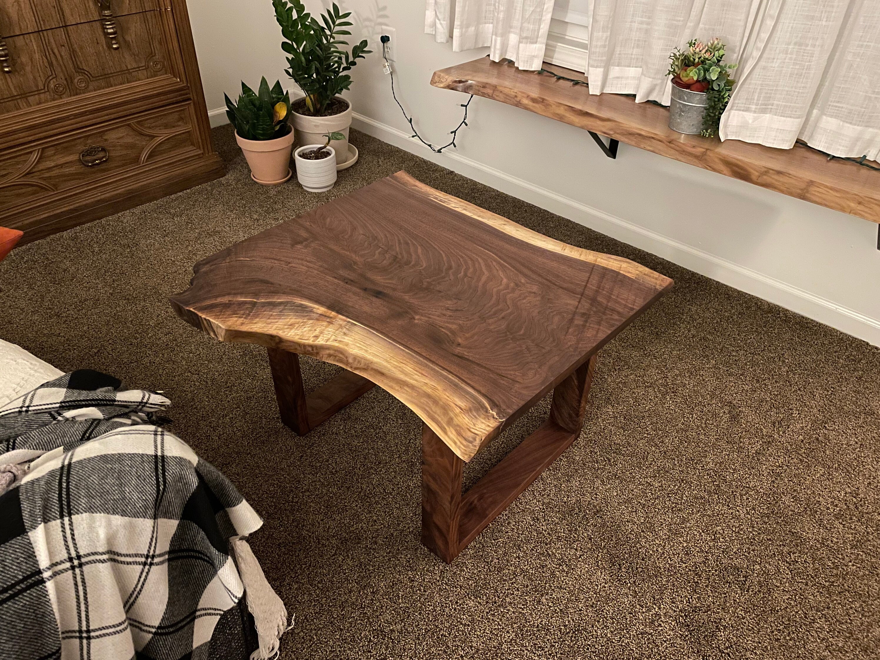 Modern Black Walnut Coffee Table With Walnut Legs - Etsy