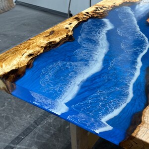 Epoxy Spalted Maple Ocean Desk Made to Order Tropical Designs Ocean ...