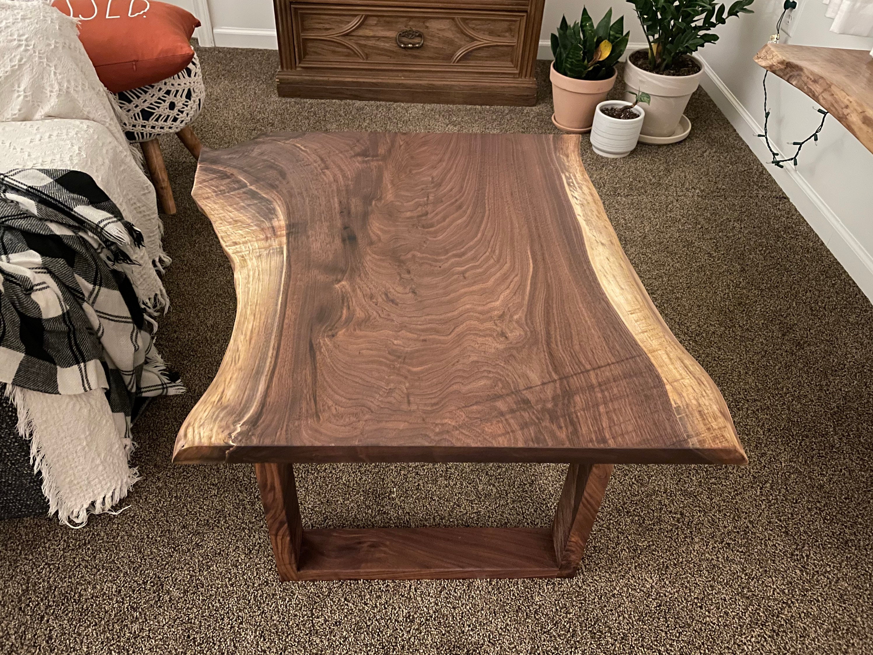 Modern Black Walnut Coffee Table With Walnut Legs - Etsy