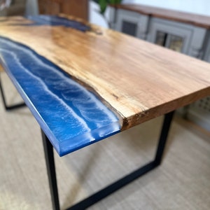 Epoxy Spalted Maple Ocean Desk Made to Order Tropical Designs Ocean ...
