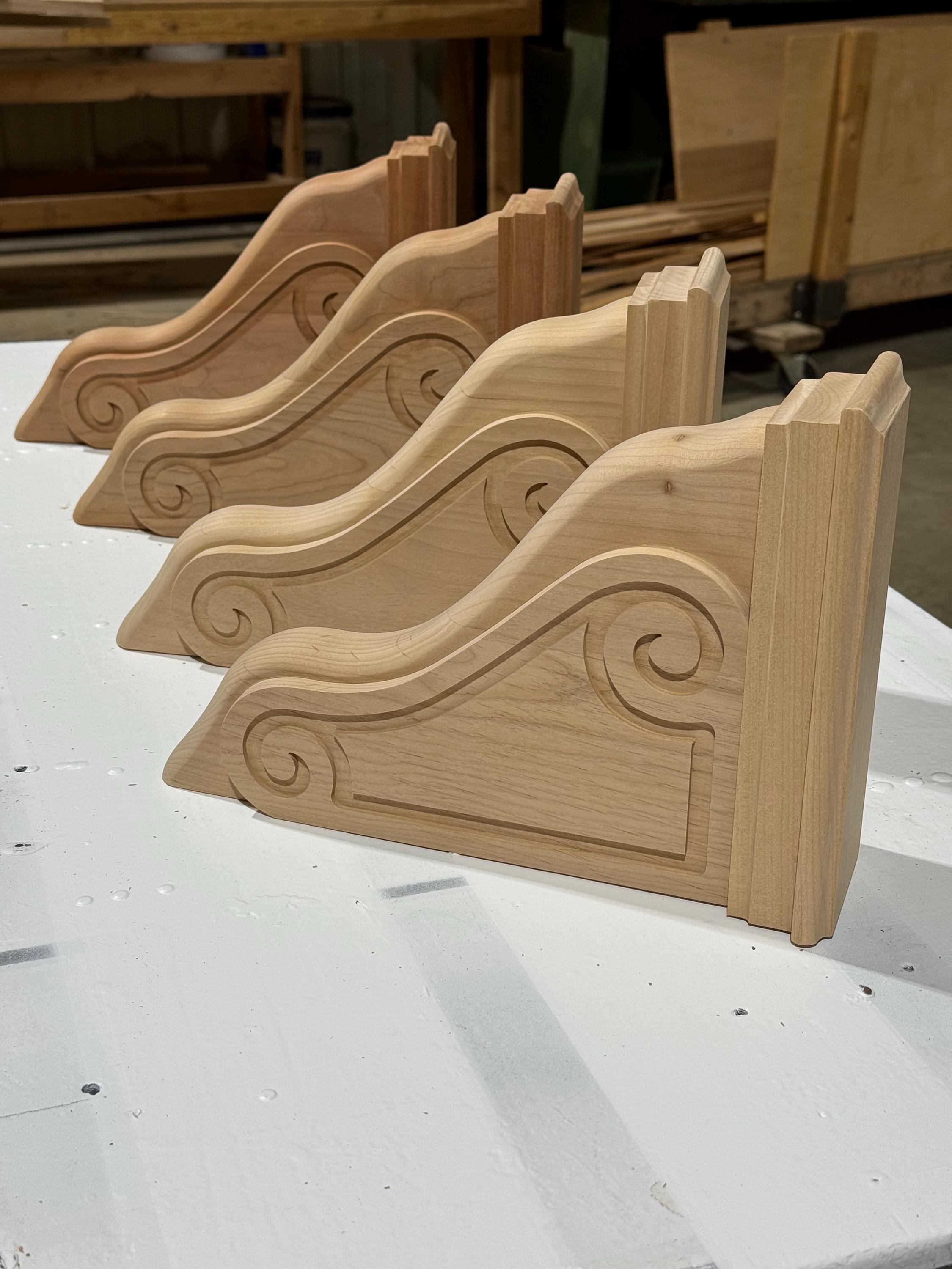 Alder and Cherry Corbels Hardwood Wall Decor Solid Wood Corbels ...