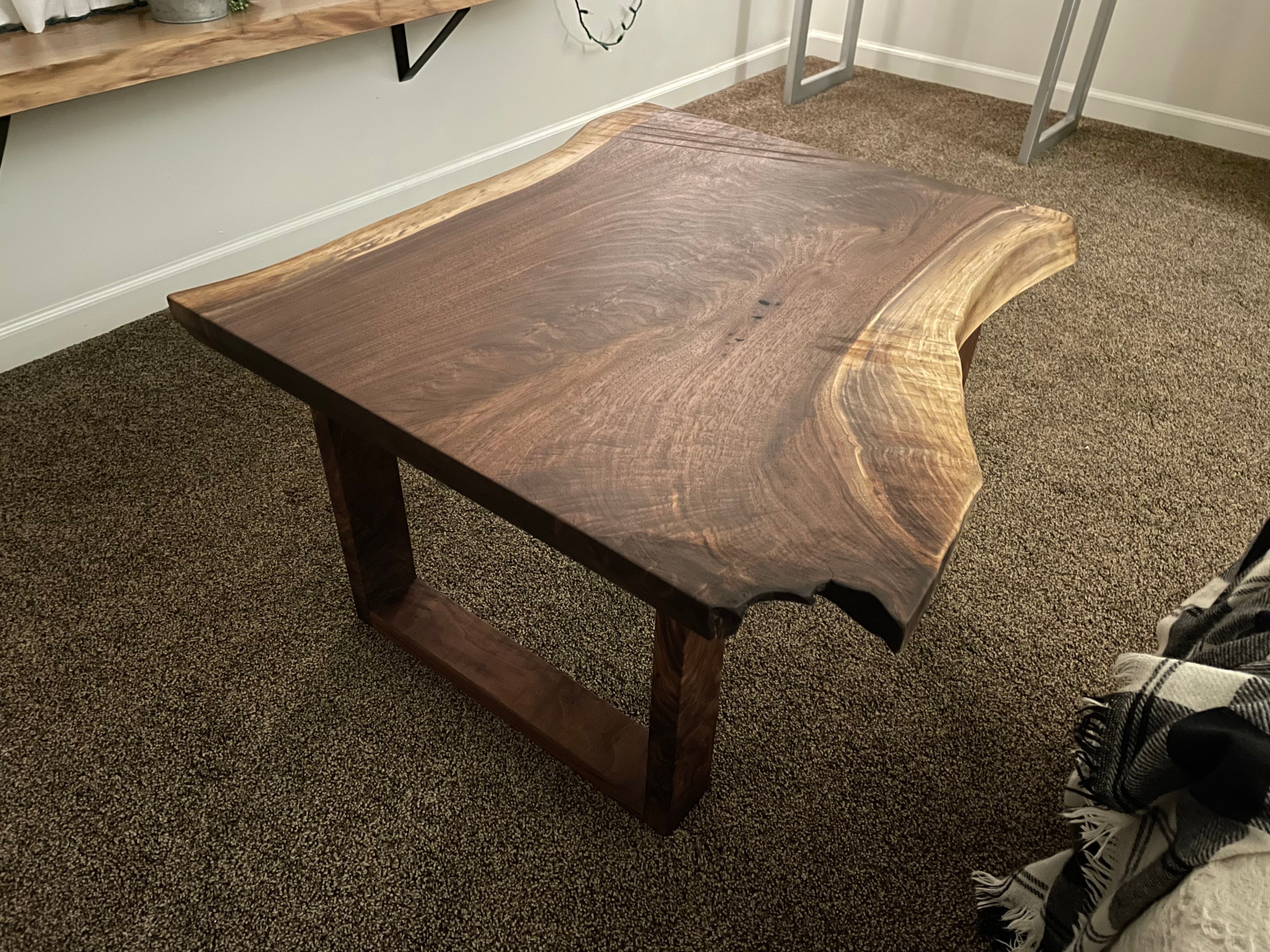 Modern Black Walnut Coffee Table With Walnut Legs - Etsy