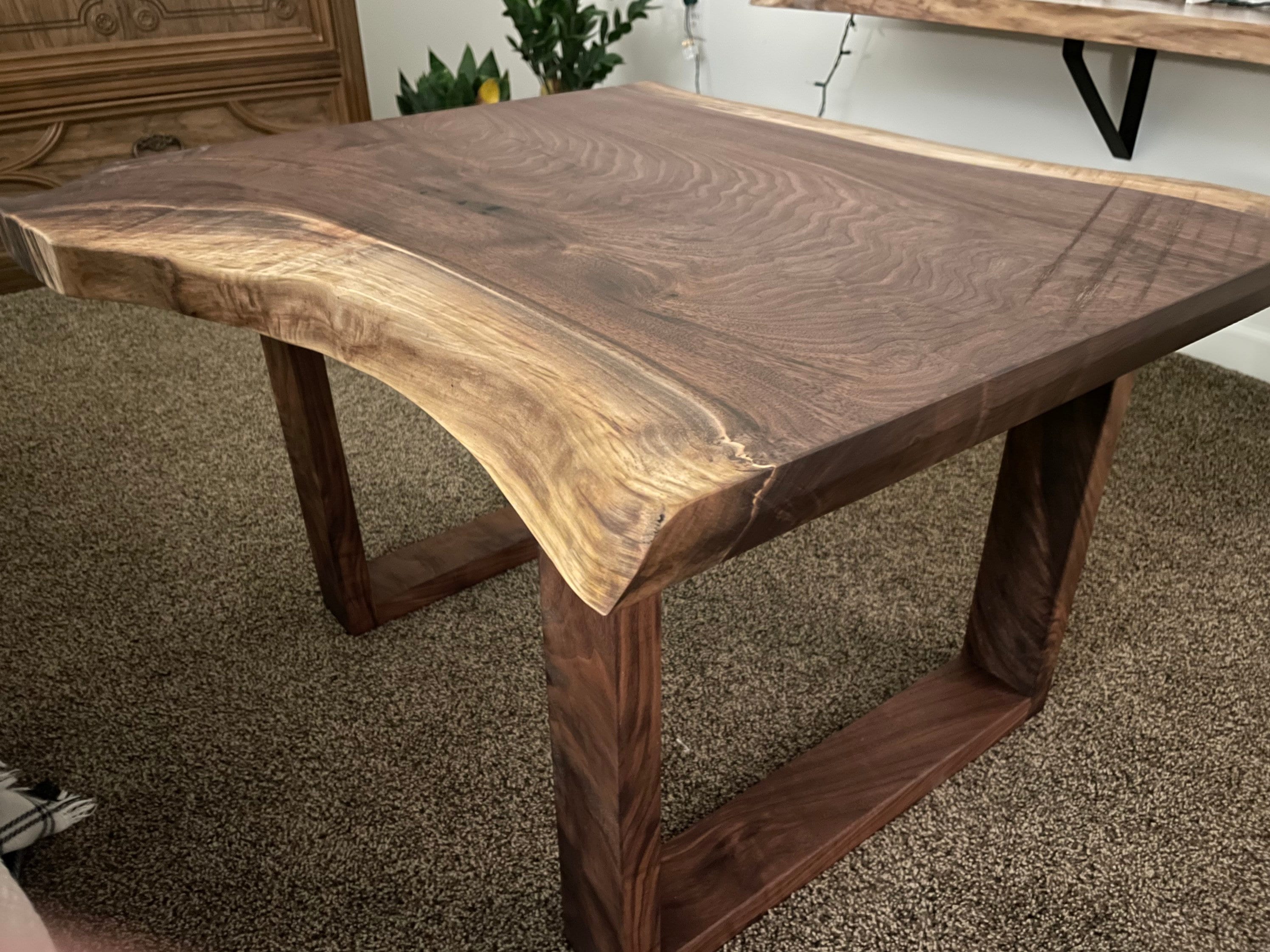 Modern Black Walnut Coffee Table With Walnut Legs - Etsy