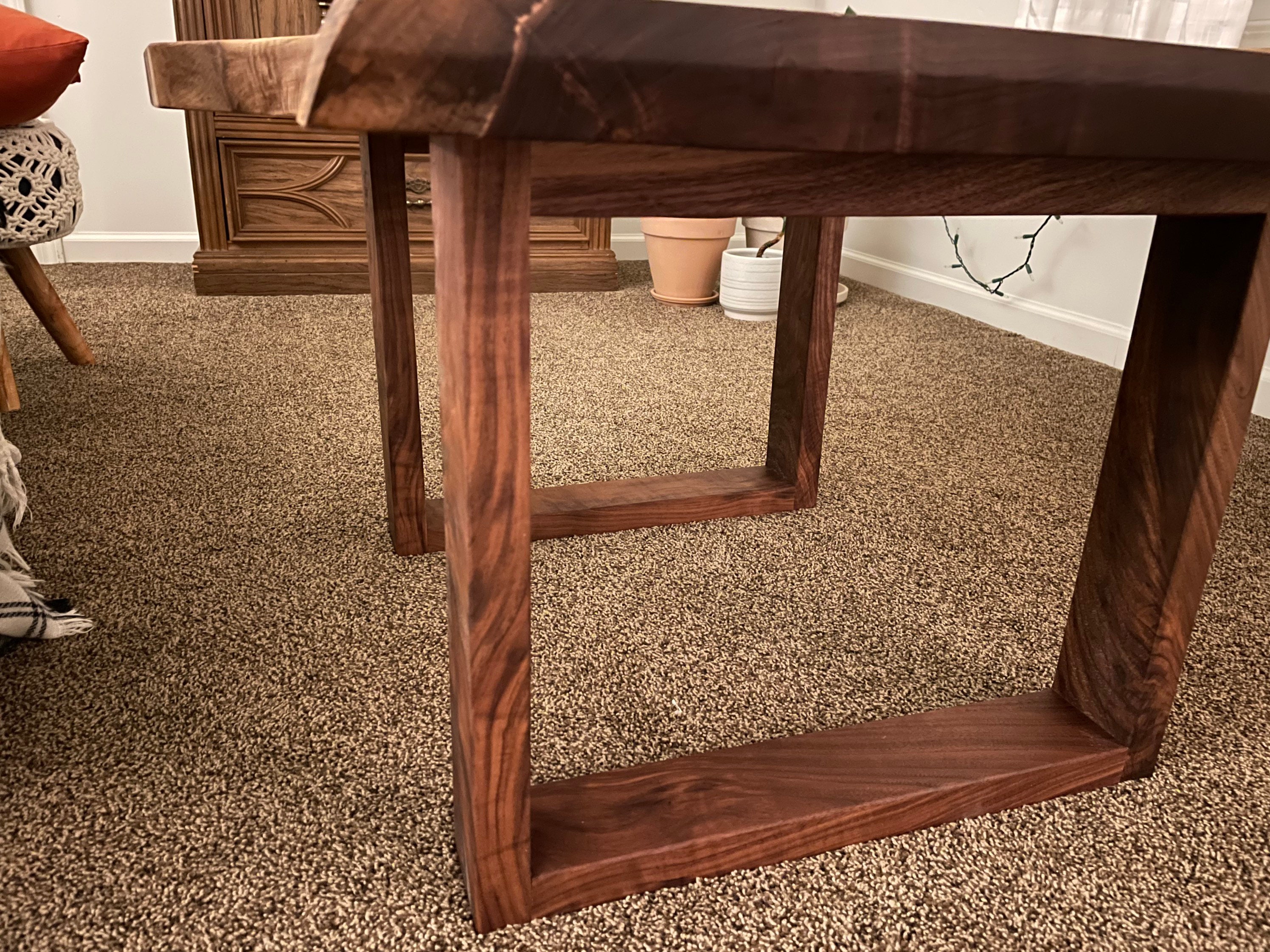 Modern Black Walnut Coffee Table With Walnut Legs - Etsy