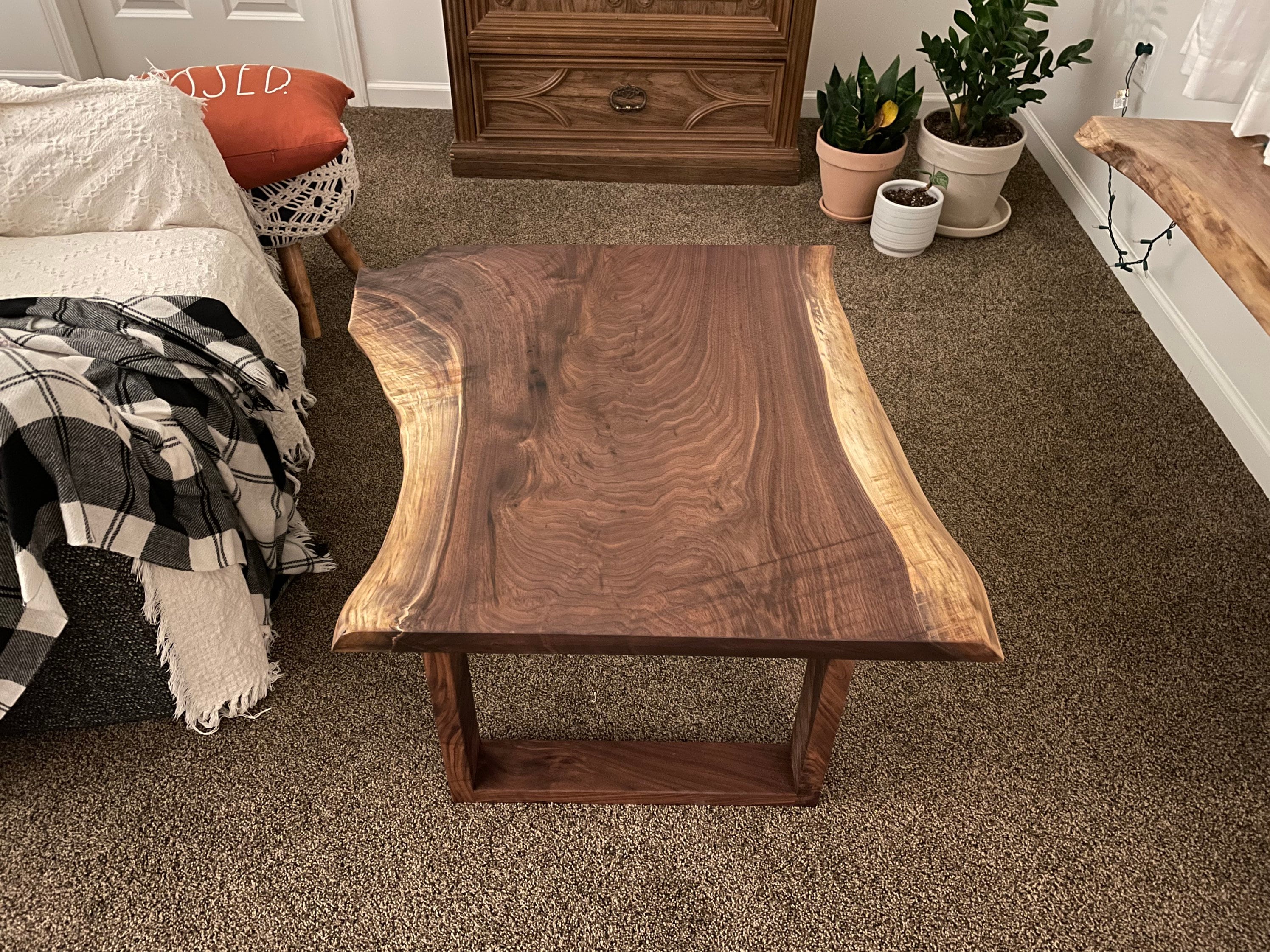Modern Black Walnut Coffee Table With Walnut Legs - Etsy