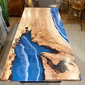 Epoxy Spalted Maple Ocean Desk Made to Order Tropical Designs Ocean ...
