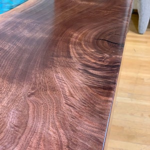 Aquatic Walnut River Table Koi With Fish Dining Table Desk Coffee ...