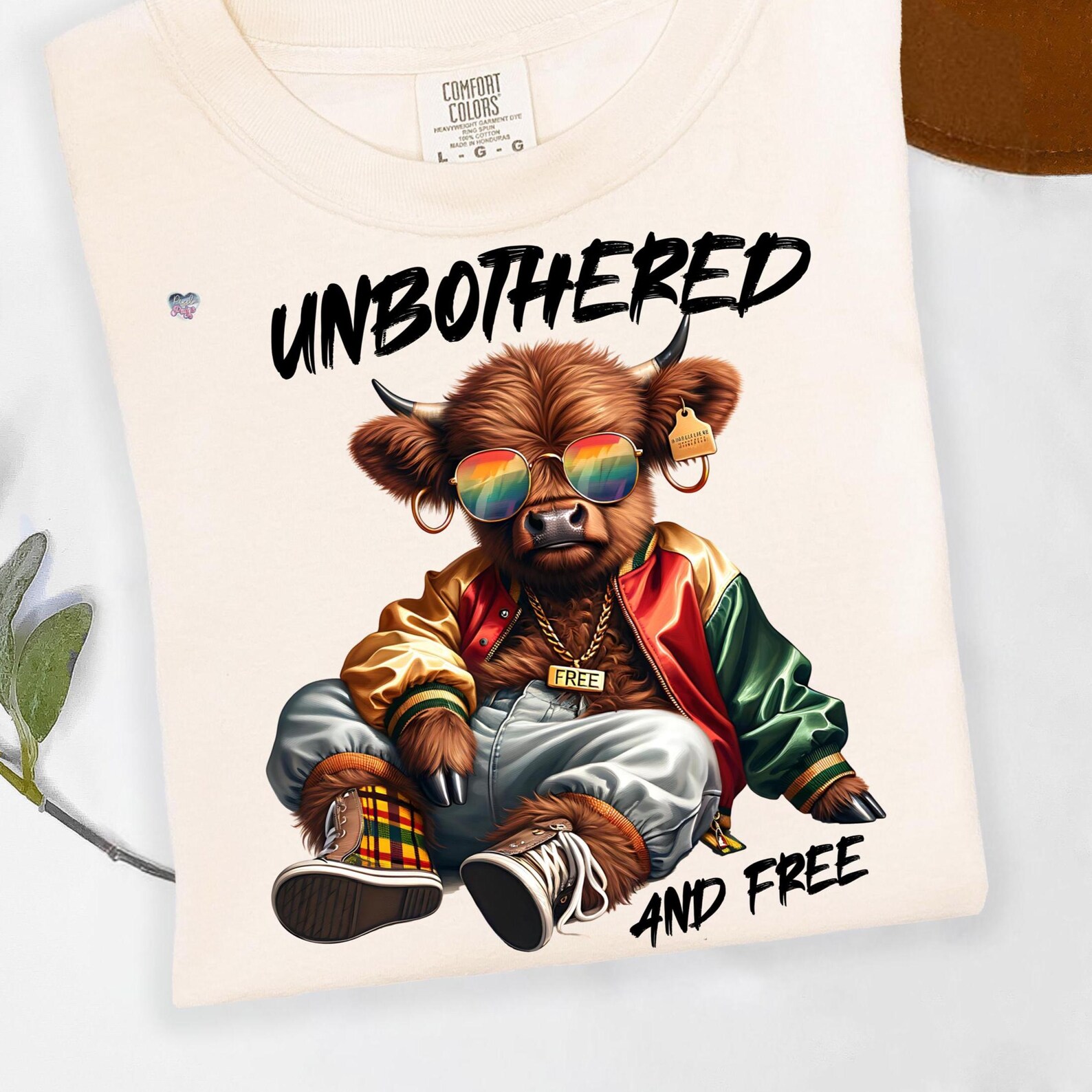 Unbothered & Free Highland Cow PNG Juneteenth Sublimation Afrocentric ...