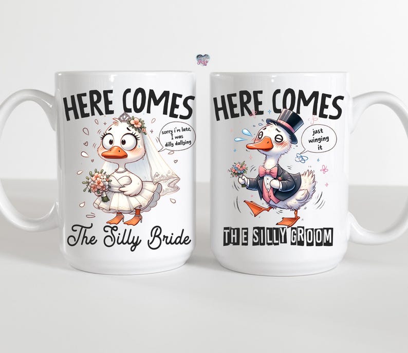 Funny Bride and Groom Silly Goose PNG Set Matching Wedding Shirt ...