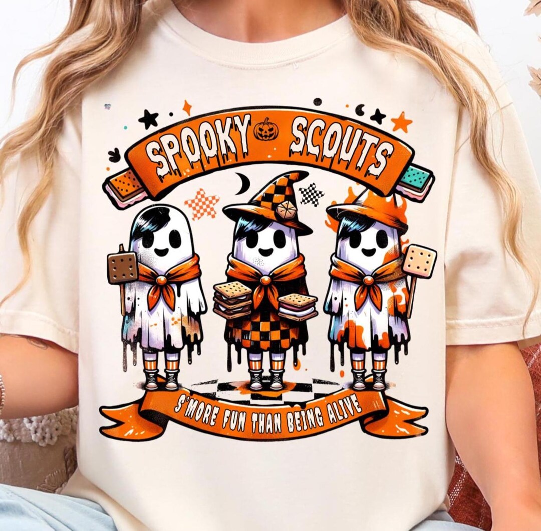 Spooky Scouts PNG, Retro Halloween Ghost Clipart, Funny Ghost Scout ...