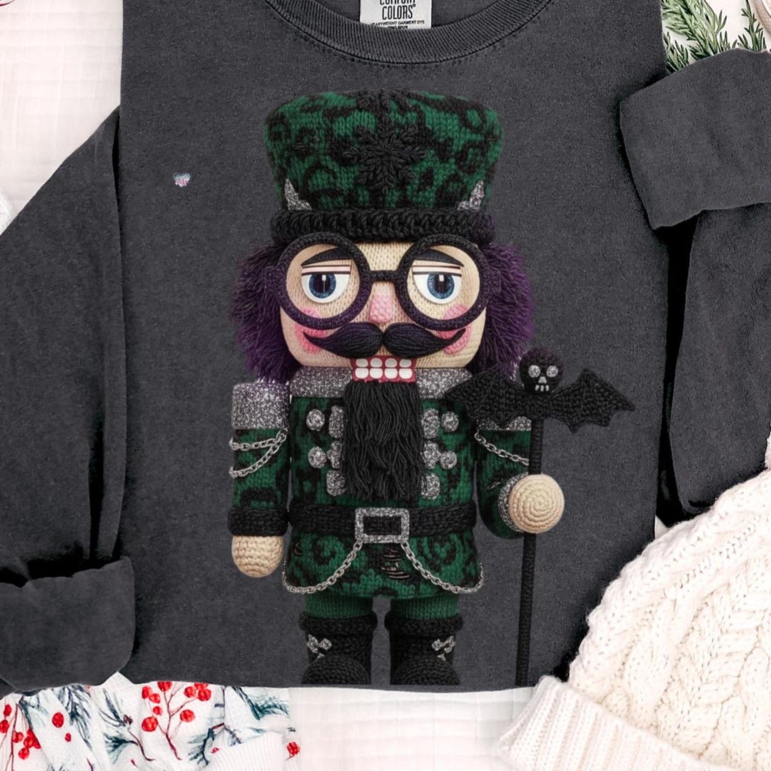 Gothmas Nutcracker PNG Dark Christmas Crochet Clipart Gothic Holiday ...