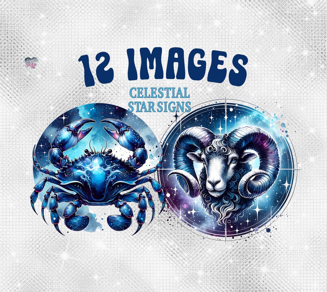 Celestial Zodiac Png Clipart Bundle Horoscope Star Signs PNG Astrology ...