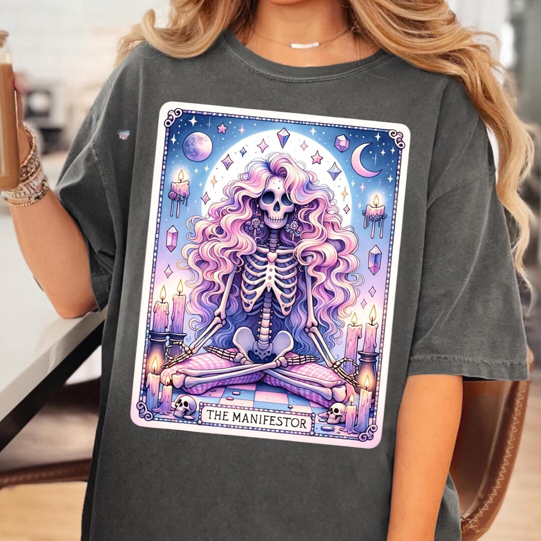 The Manifestor Tarot Card PNG, Pastel Goth Skeleton Sublimation, Witchy ...