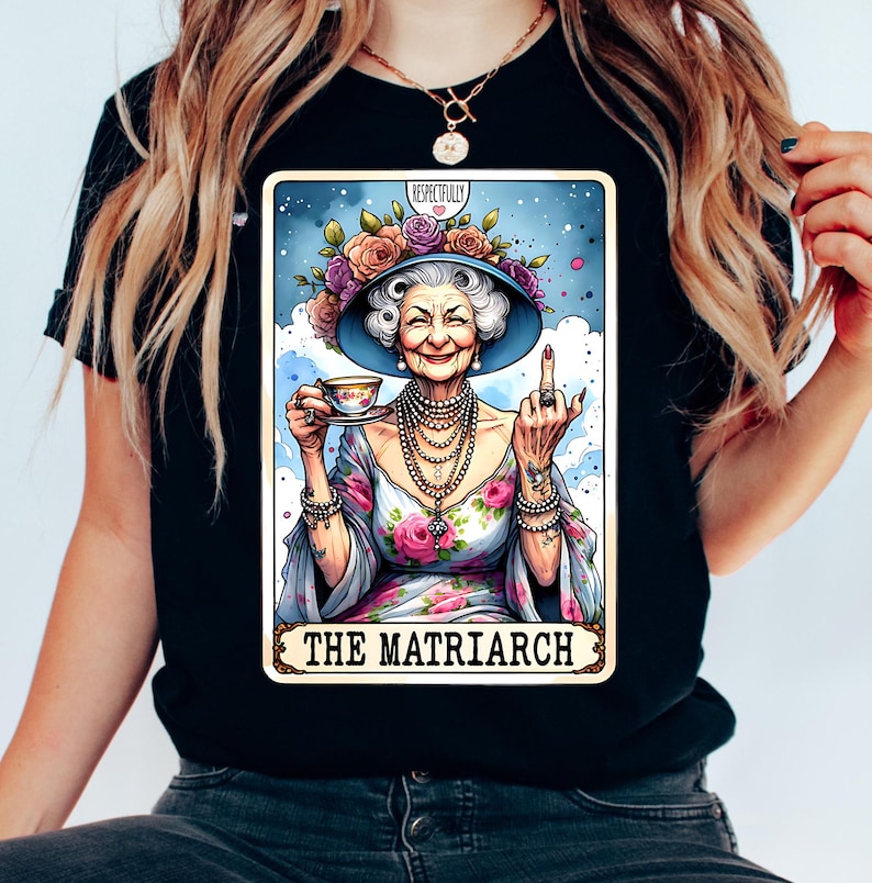 The Matriarch Funny Old Lady PNG, Sassy Tarot Card Clipart, Middle ...