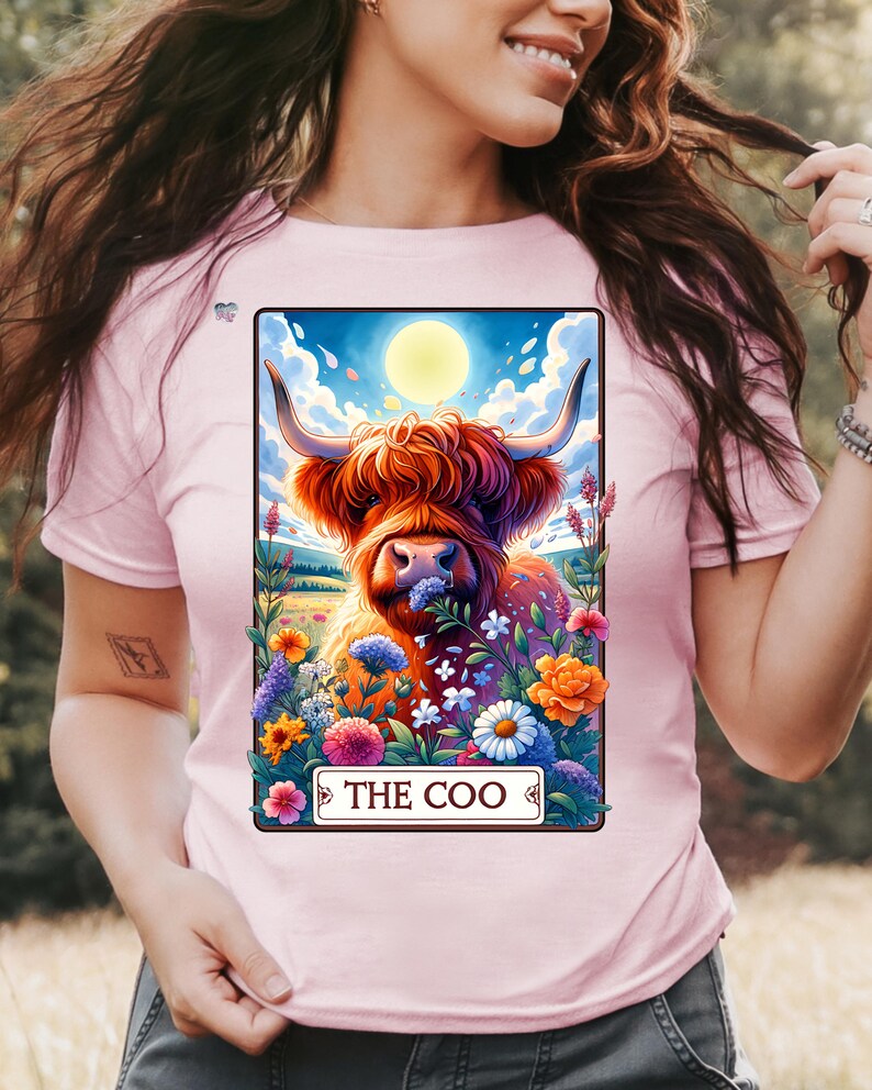 Highland Cow Tarot Card Shirt PNG Baby Highland Coo Tarot Cards PNG ...