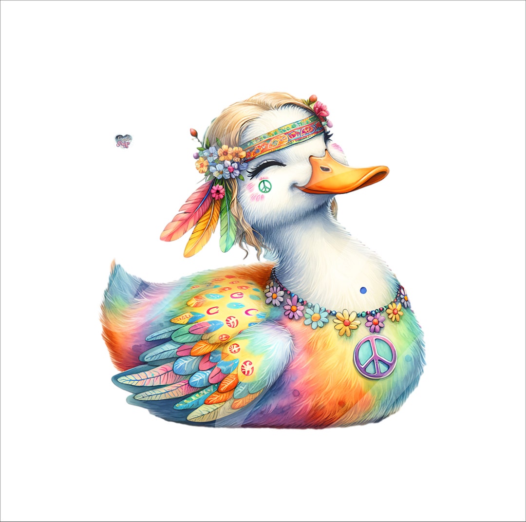 Groovy Duck PNG Hippie Vibes PNG Peace Sign PNG Lake Life Duck Tumbler ...