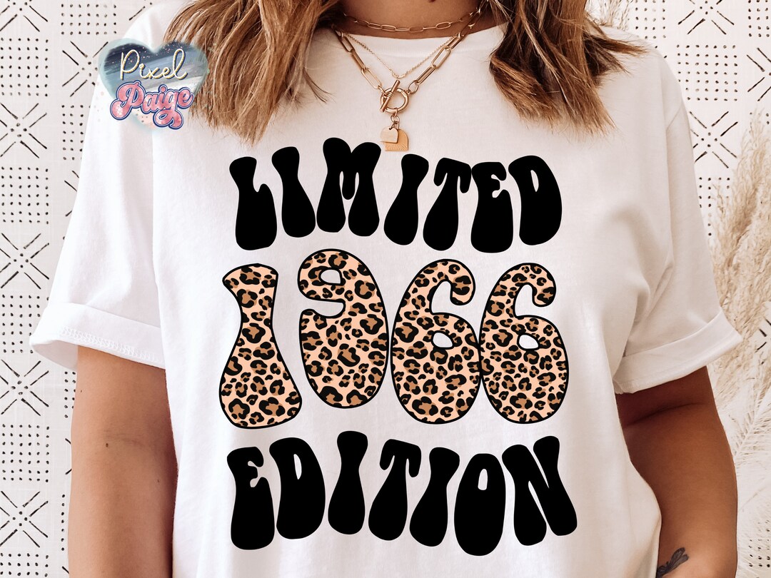1966 Limited Edition Leopard Print Png Sublimation, Retro Birthday Png ...