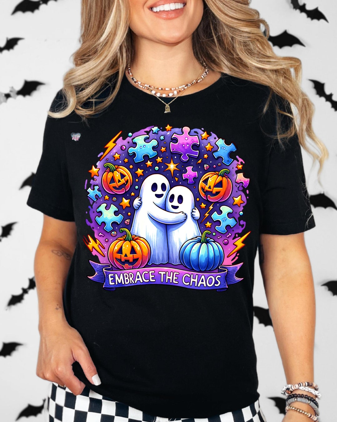 Spooky Mental Health Awareness PNG Cute Halloween Ghost Hug PNG Autism ...