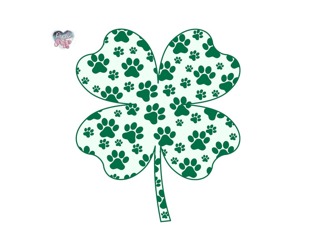 Paw Print Png Lucky Four Leaf Clover Png St Patricks Day Png Dog Mama ...