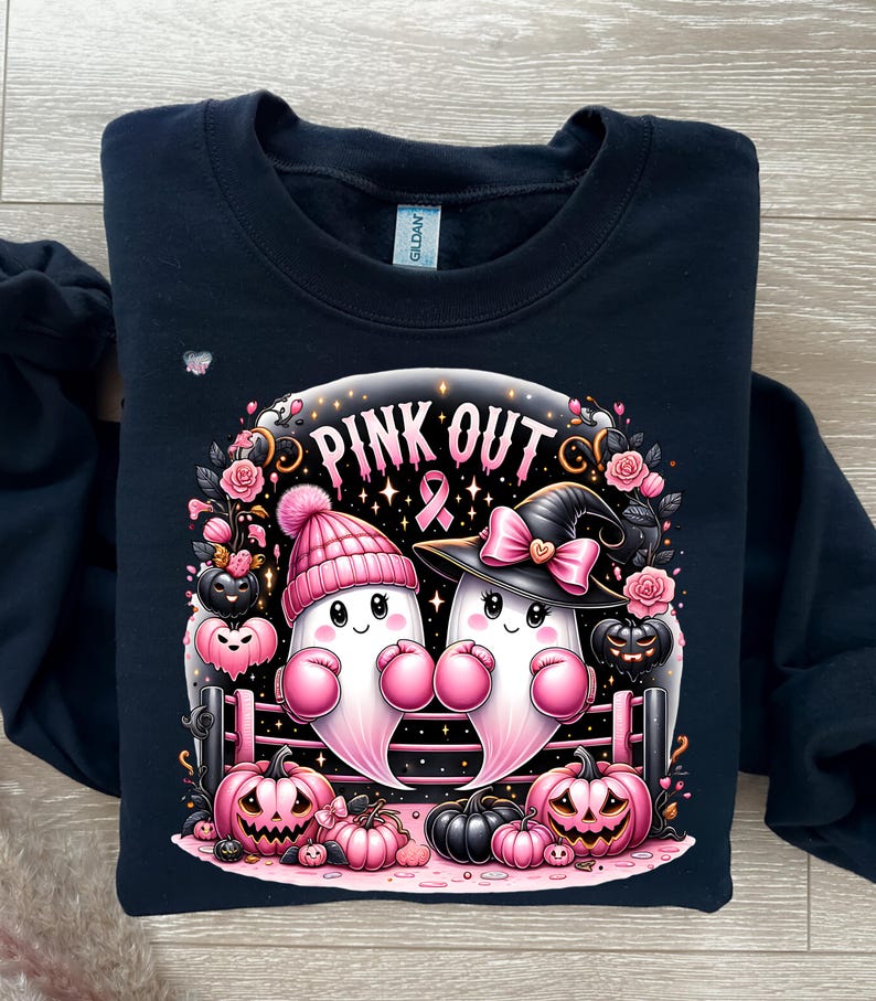 Pink Out Ghost PNG Fight Breast Cancer Awareness in October We Wear ...