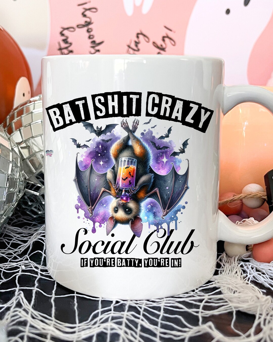 Bat Shit Crazy Social Club PNG Retro Halloween Bats PNG Spooky Season ...