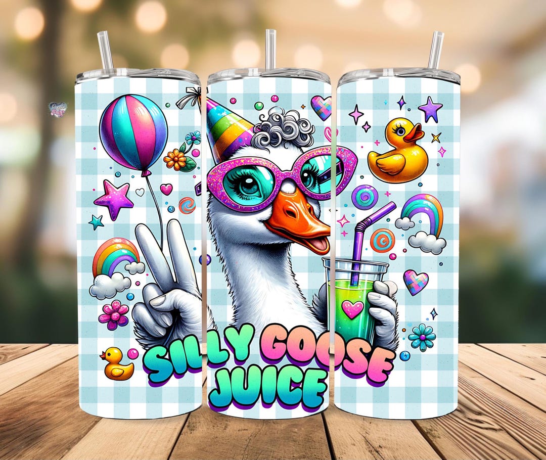 Silly Goose Juice PNG 20oz Skinny Tumbler Wrap Funny Goose Design Cute ...