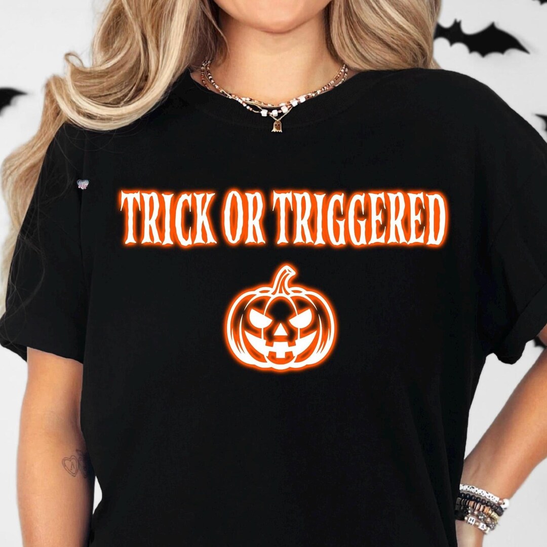 Trick or Triggered PNG, Funny Halloween Pumpkin Clipart, Neon Orange ...