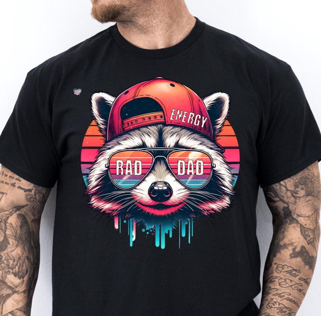 Rad Dad Energy PNG Feral Dad Png Daddy Raccoon Sublimation Retro Sunset ...