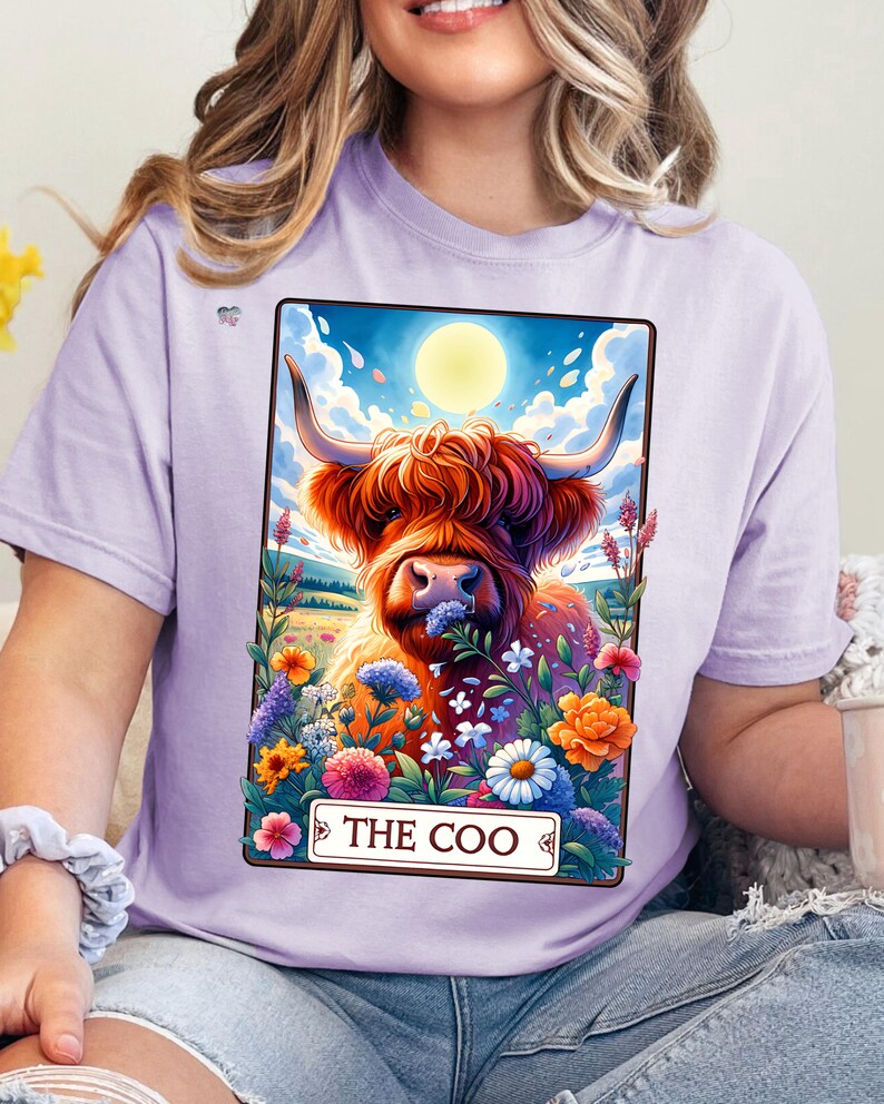 Highland Cow Tarot Card Shirt PNG Baby Highland Coo Tarot Cards PNG ...