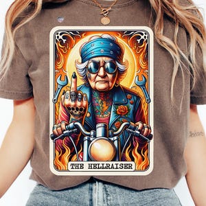 Funny Biker Granny PNG the Hellraiser Tarot Card Sassy Old Lady ...