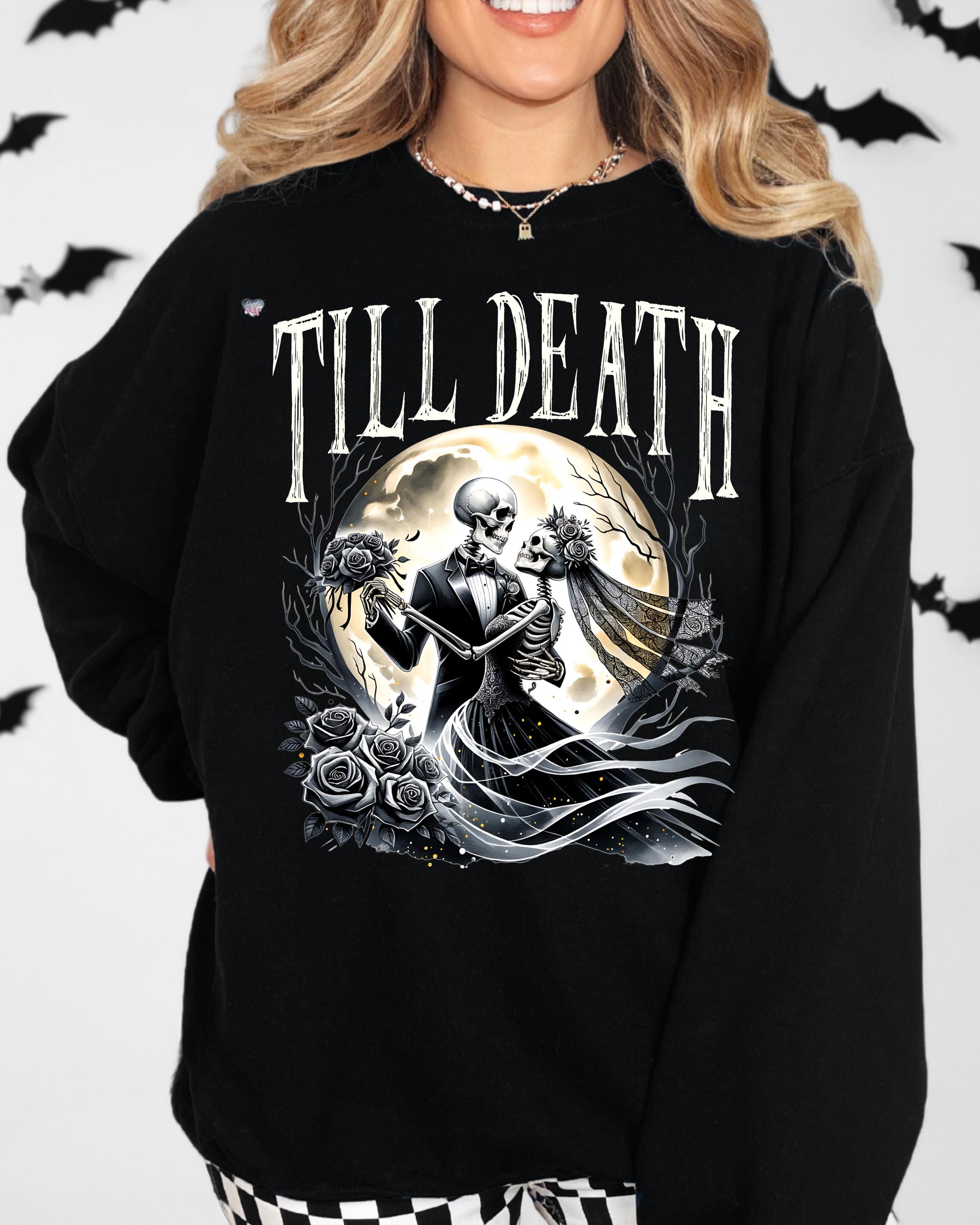 Till Death Gothic Wedding PNG Dancing Skeletons Bride and Groom Shirts ...