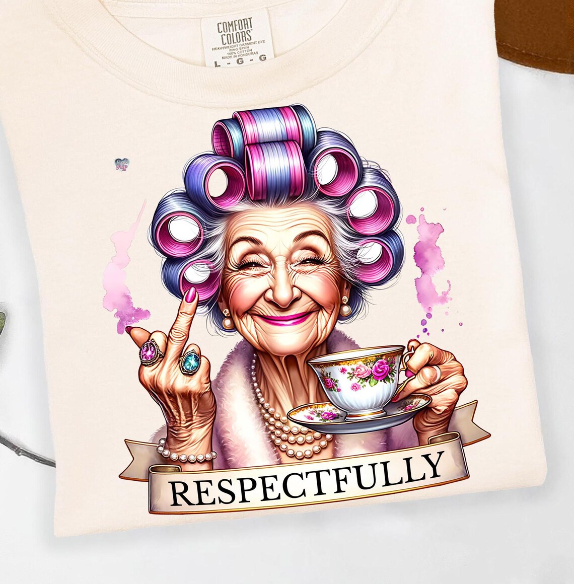 Respectfully Funny Old Lady PNG Sassy Grandma Clipart Middle Finger ...