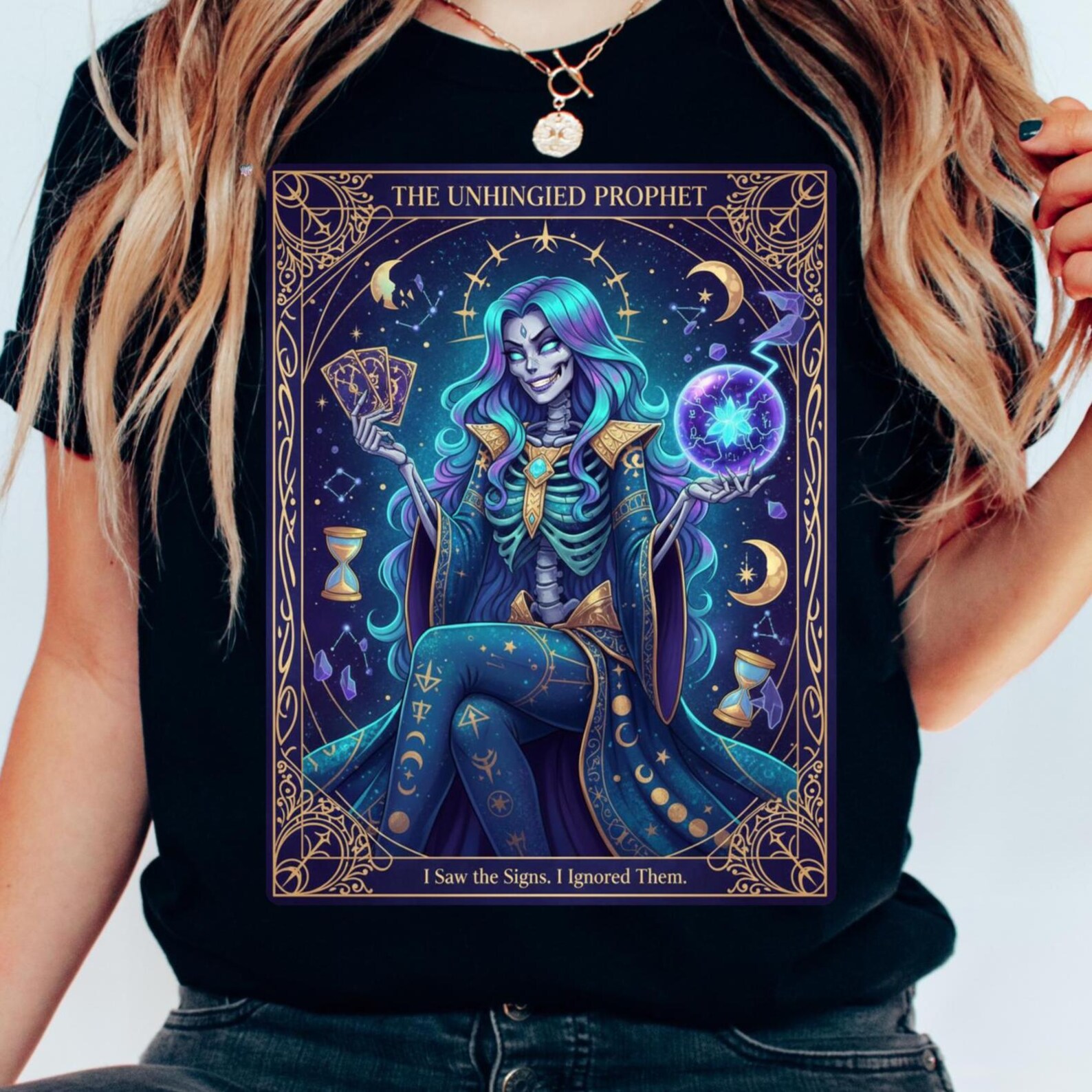Unhinged Prophet Tarot Card PNG, Funny Skeleton Prophet Shirt Design ...
