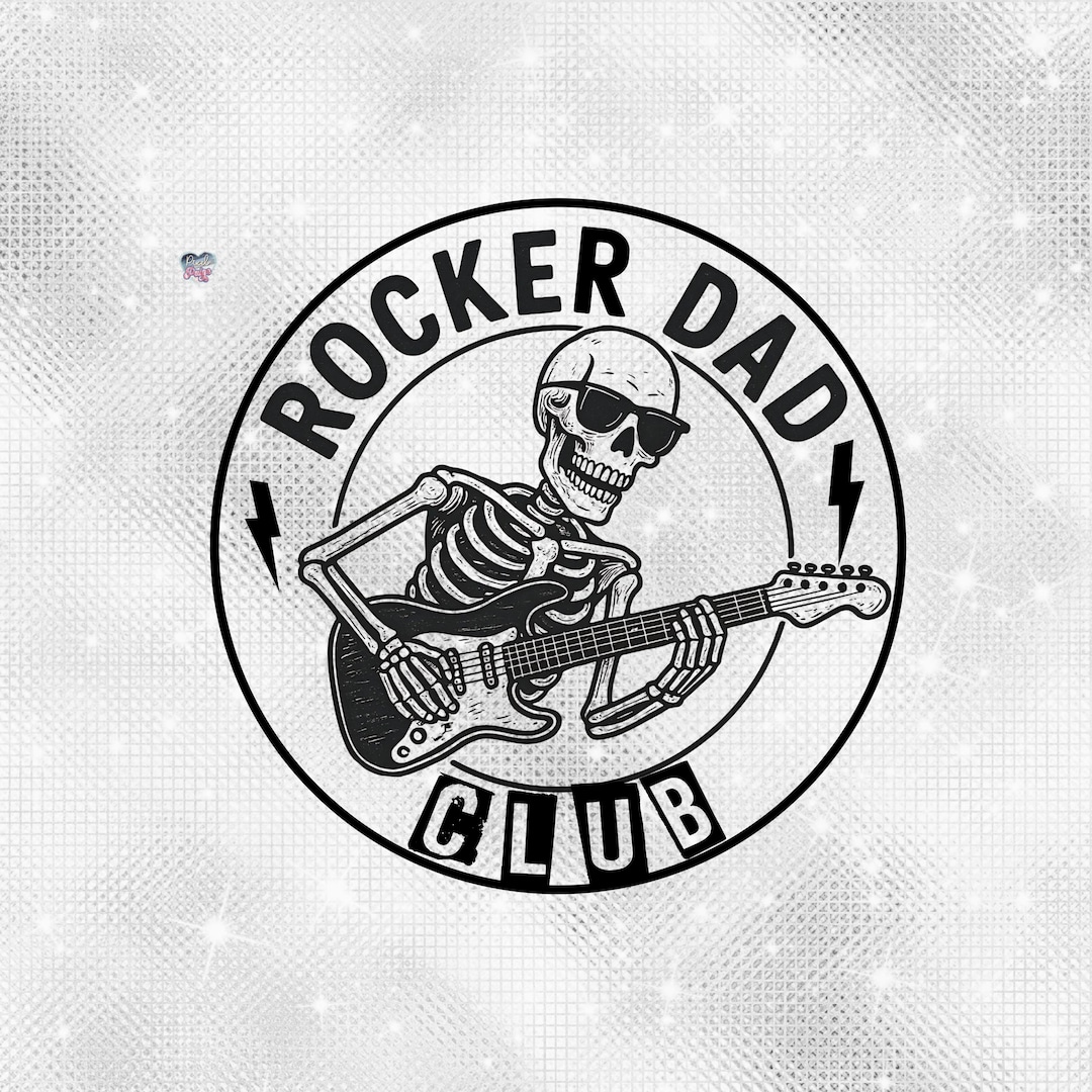 Rocker Dad Club Skeleton PNG Funny Guitar Dad Pocket Shirt Gift for ...