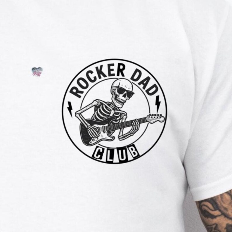 Rocker Dad Club Skeleton PNG Funny Guitar Dad Pocket Shirt Gift for ...