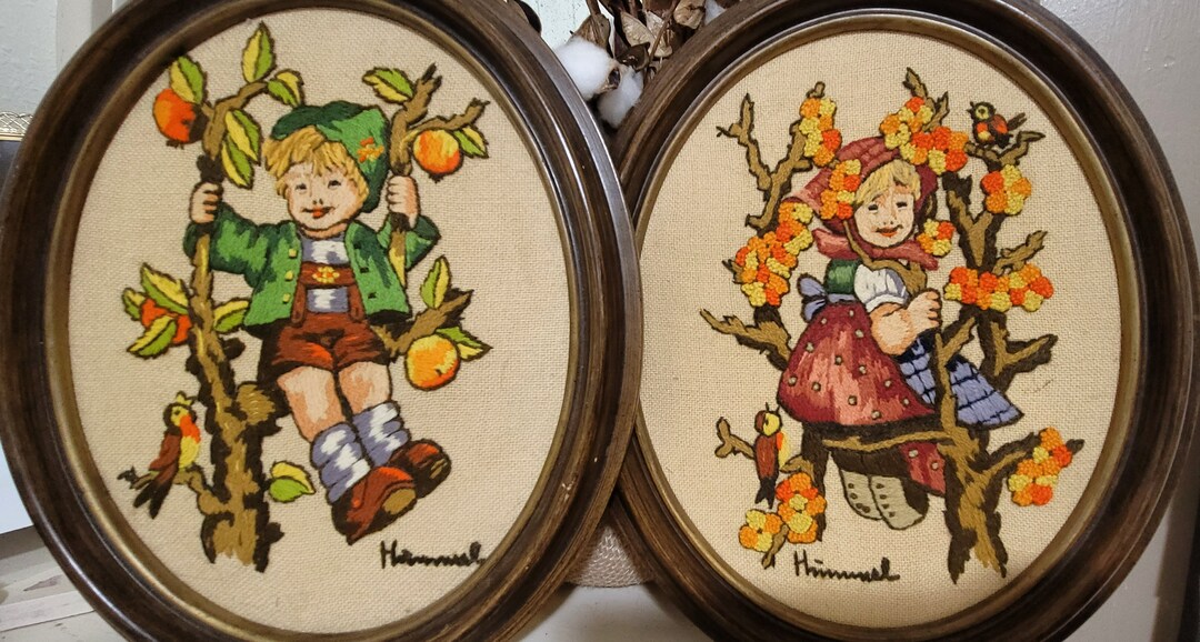 Vintage Embroidered Hummels - Etsy