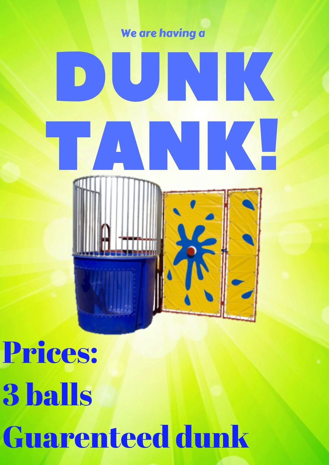 Dunk Tank Flyer and Nomination Slip - Etsy