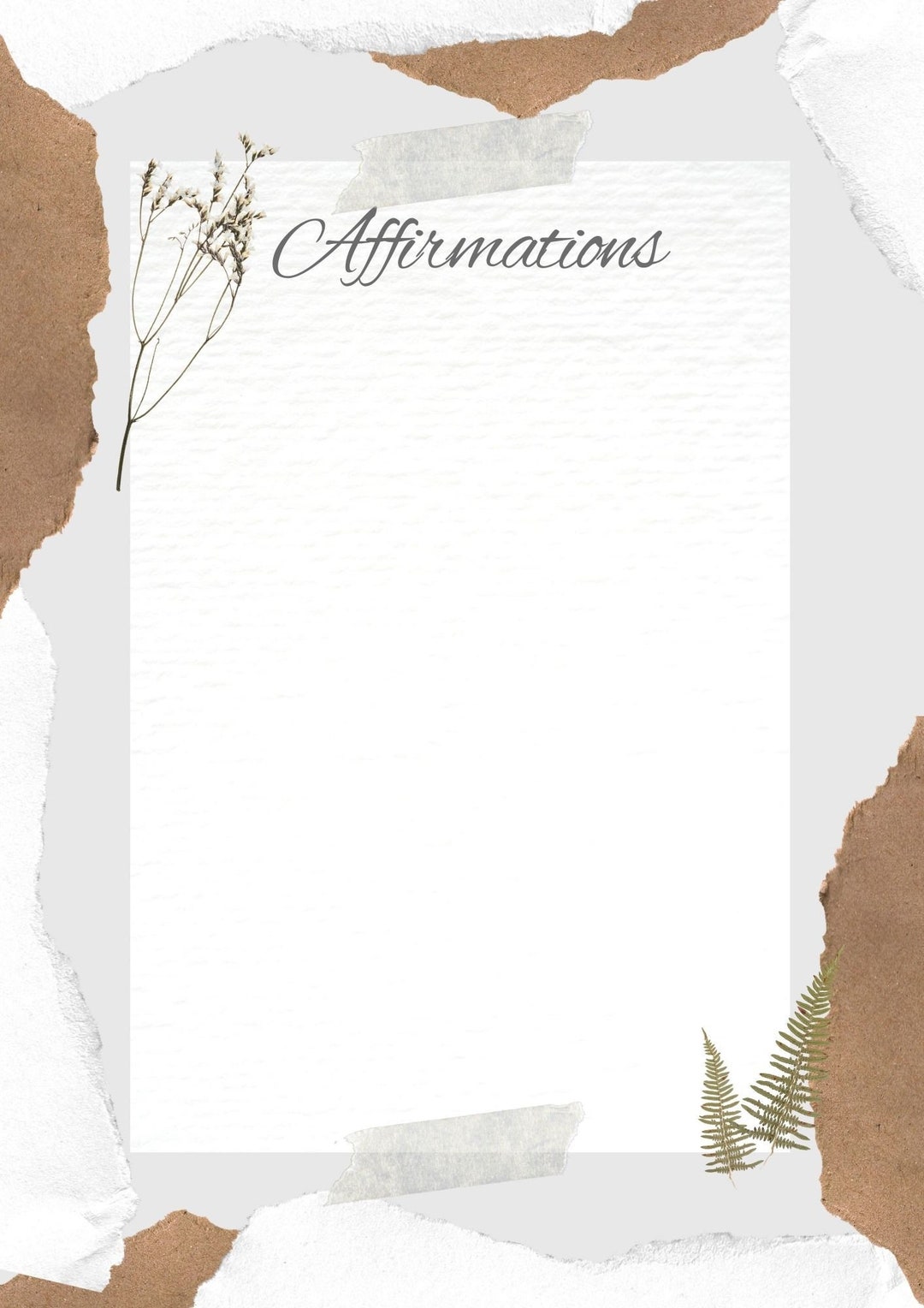 Daily Affirmations, Bullet Journal, Positive Vibes - Etsy