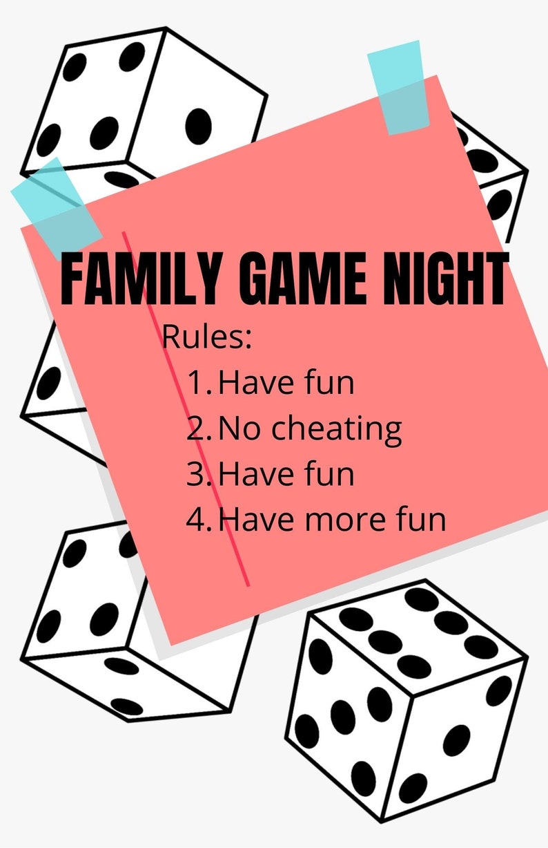 Family Game Night Rules - Etsy